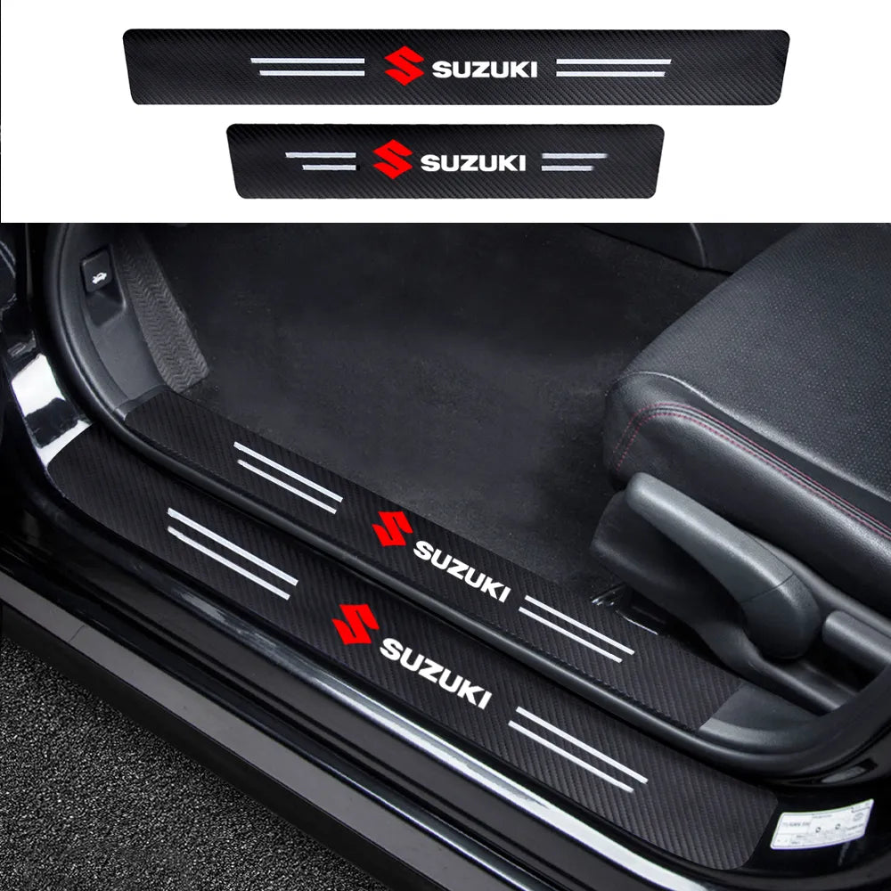 Carbon Fiber Door Sill Protector 4 Pcs Shoppymize
