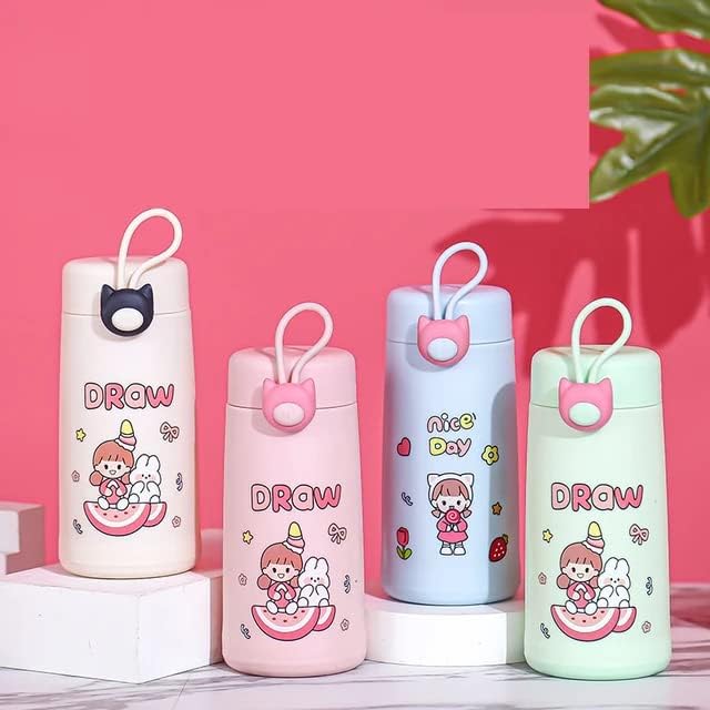 Cute Unicorn Glass Water Bottle (300 ml, 1 Piece) Multicolor – Shoppymize